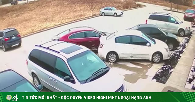 Clip: Tài xế de xe kiểu "quay compa" đụng liền lúc 4 chiếc ô tô khác