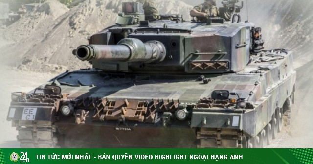 Khoảnh khắc 'xe tăng Leopard 2A4 Ukraine' nổ tung do trúng drone Nga
