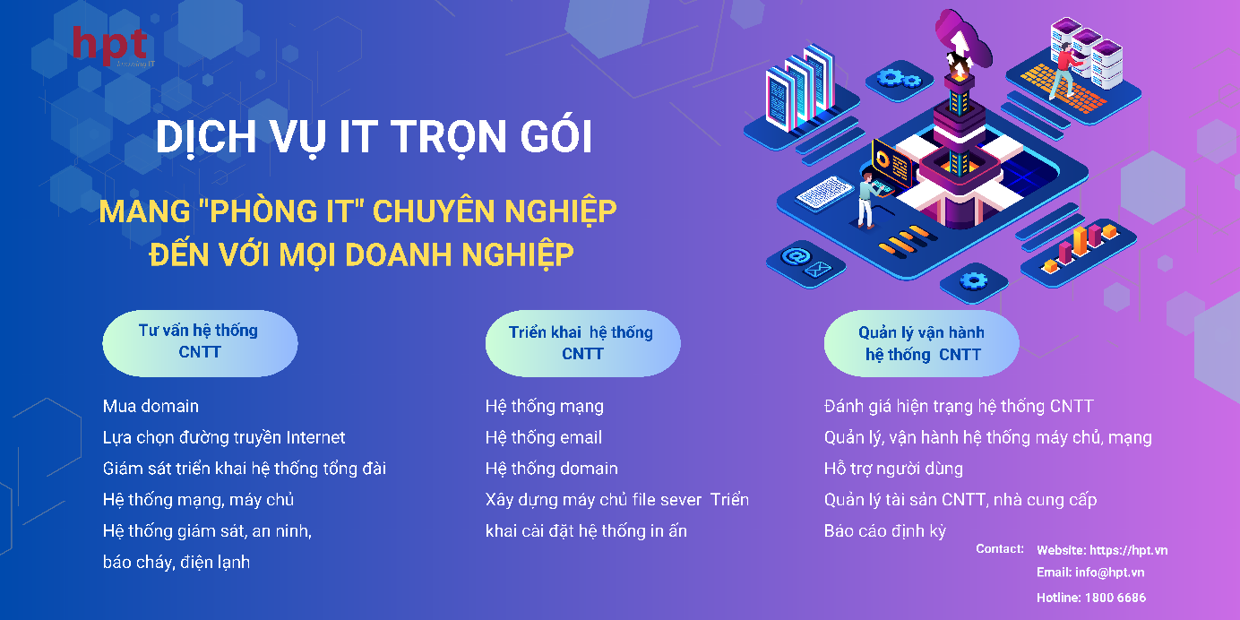 Trải nghiệm dịch vụ IT trọn gói chuyên nghiệp của HPT chỉ với 0 đồng