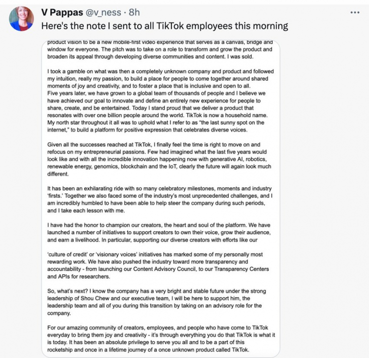 Giữa lúc TikTok bị "soi" dữ dội, nữ CEO rời "ghế nóng"