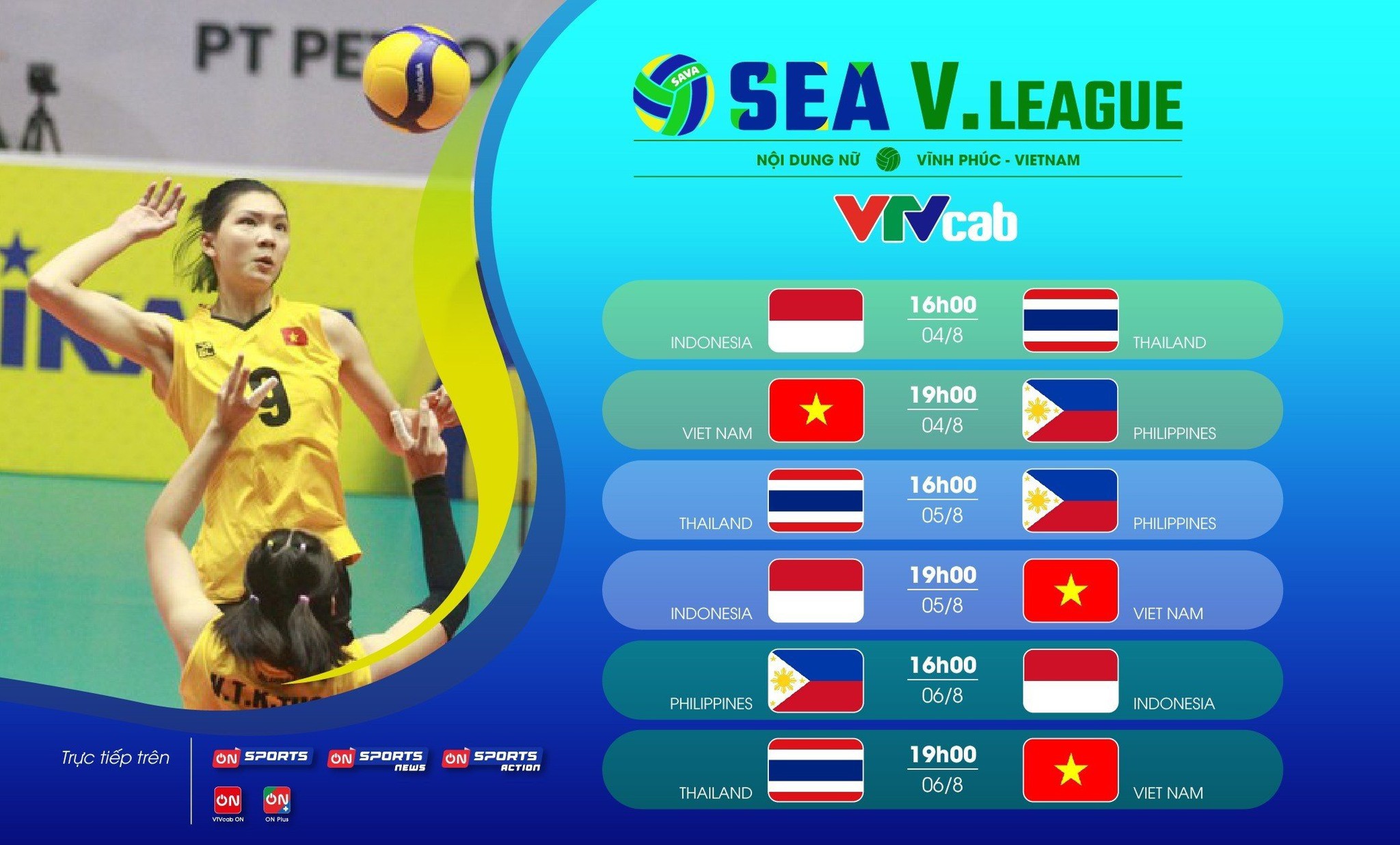 Chặng 1 giải bóng chuyền nữ SEA V.League 2023: Kì vọng đội chủ nhà Việt Nam tỏa sáng