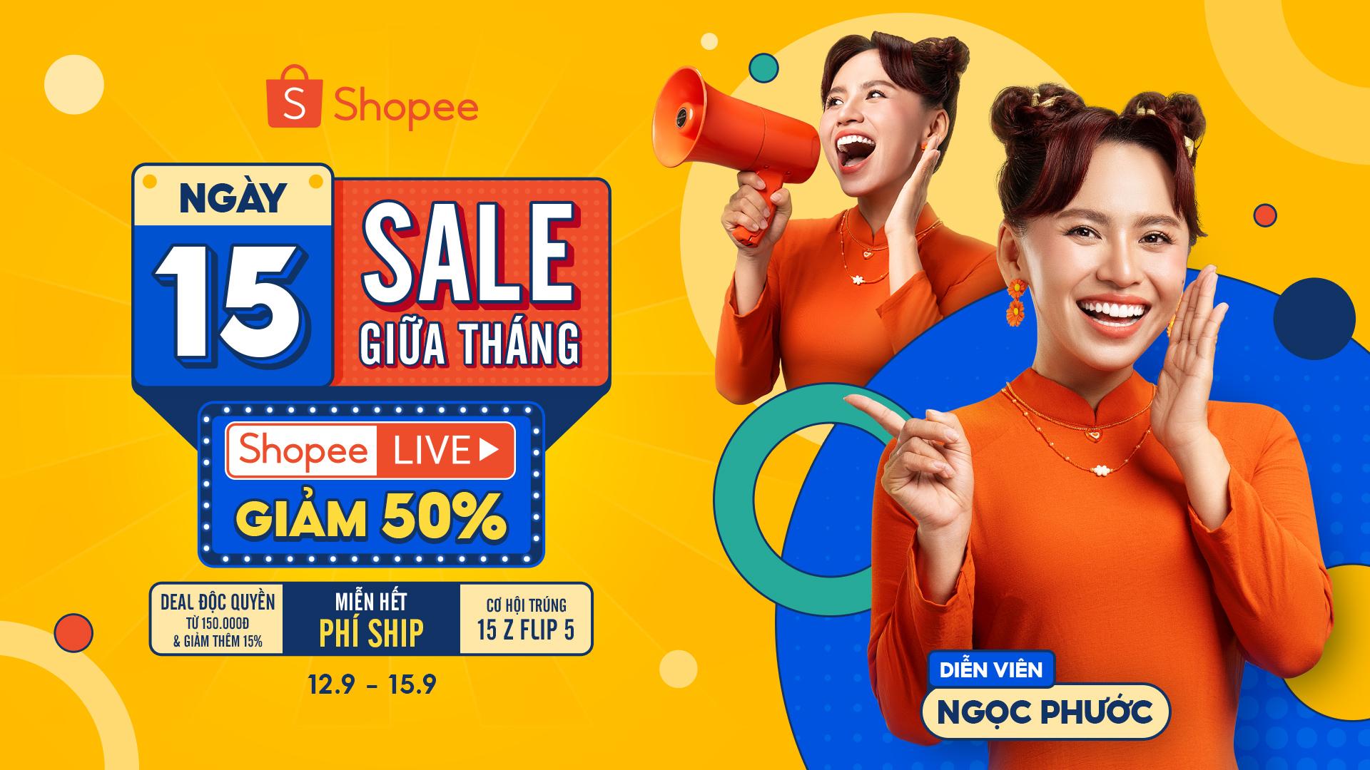 Shopee tung "mưa" quà tặng cùng hàng ngàn deal giảm sốc ngày giữa tháng