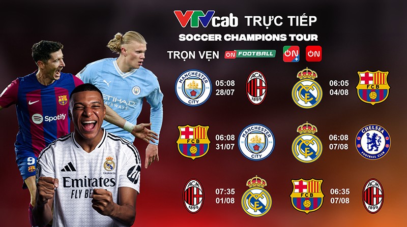 VTVcab trực tiếp Tour du đấu Siêu kinh điển của Real Madrid, Barca, Man ...
