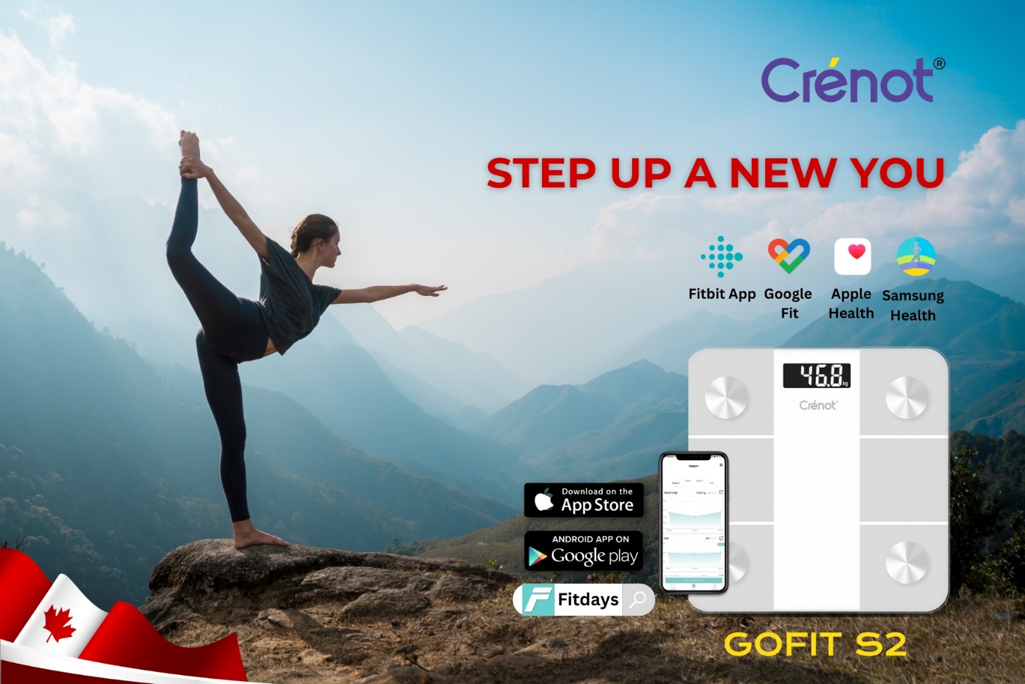Cân sức khỏe điện tử thông minh Crenot Gofit S2 tiết lộ sự thật ít biết về cơ thể bạn